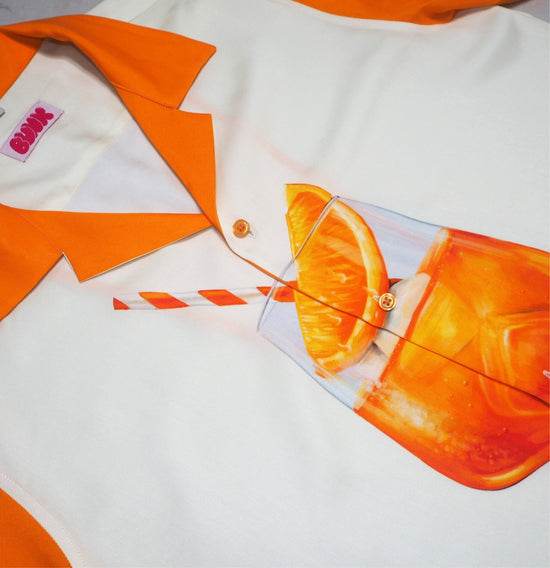 The Big Aperol Spritz Button-Down Hawaiian Shirt - 100% Tencel – Bunx